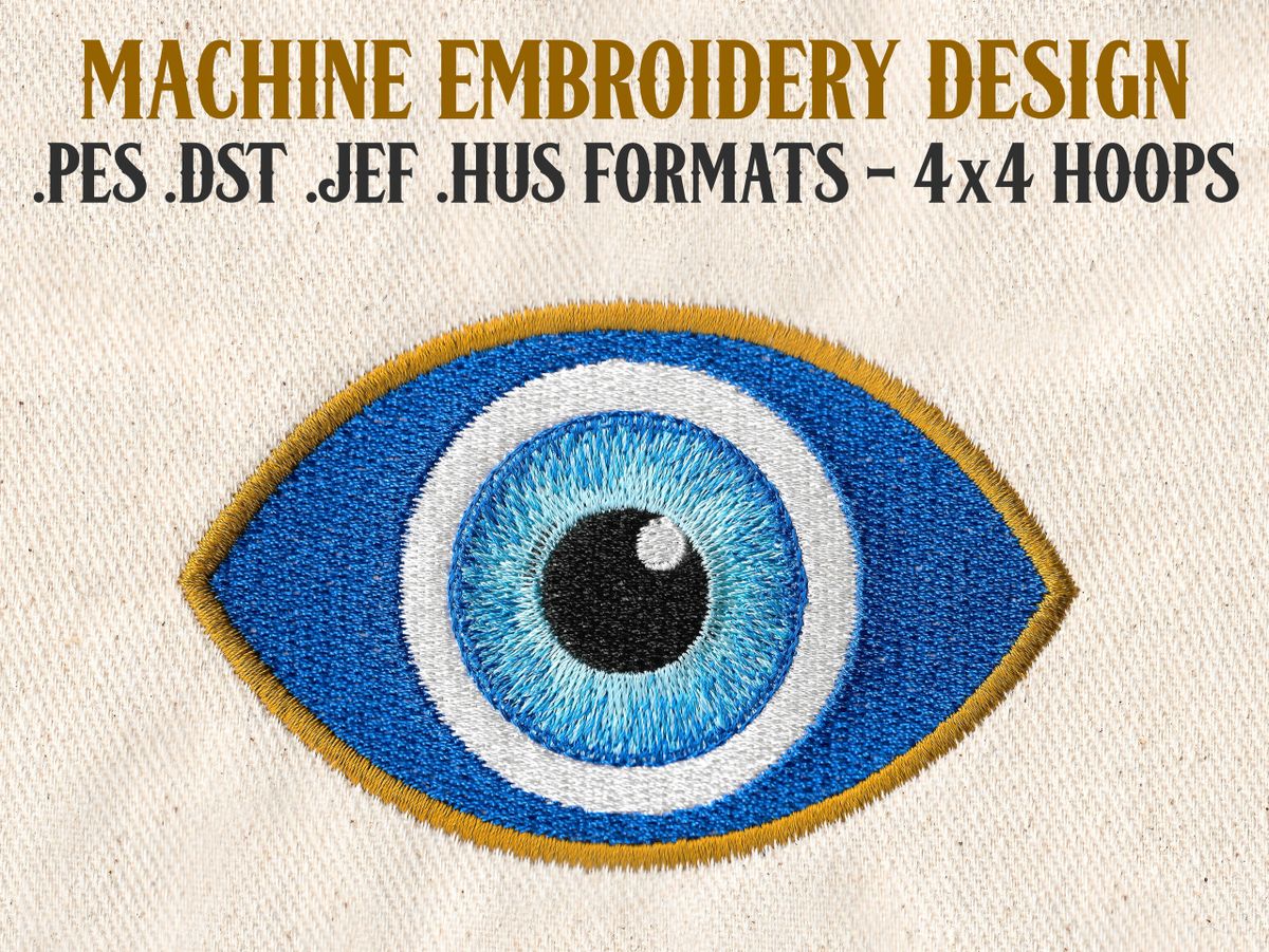 Evil Eye - Machine Embroidery Design - 4x4 Size - .PES .DST .JEF .HUS ...