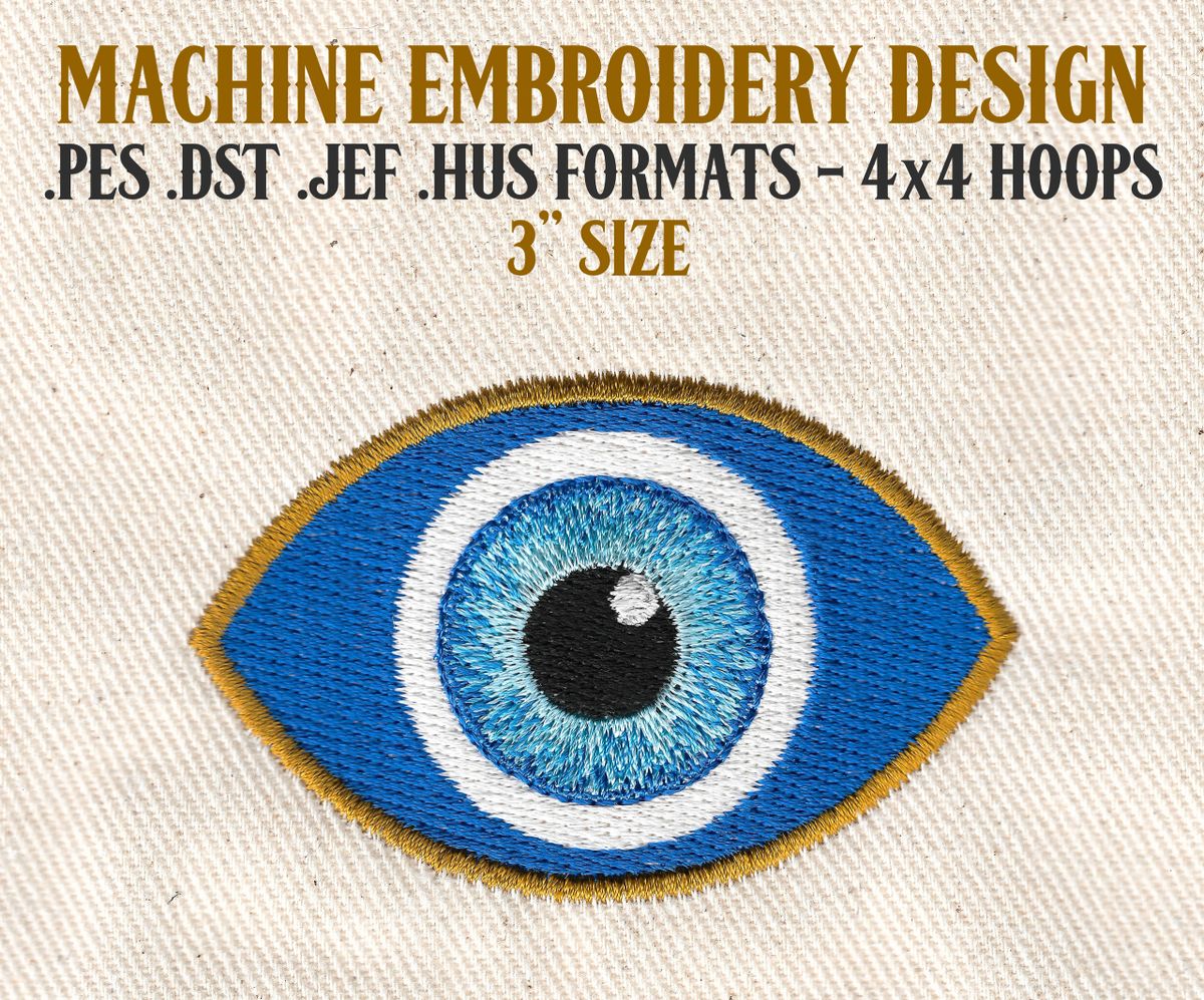 Evil Eye - Machine Embroidery Design - 4x4 Size (3" Size) - .PES .DST ...