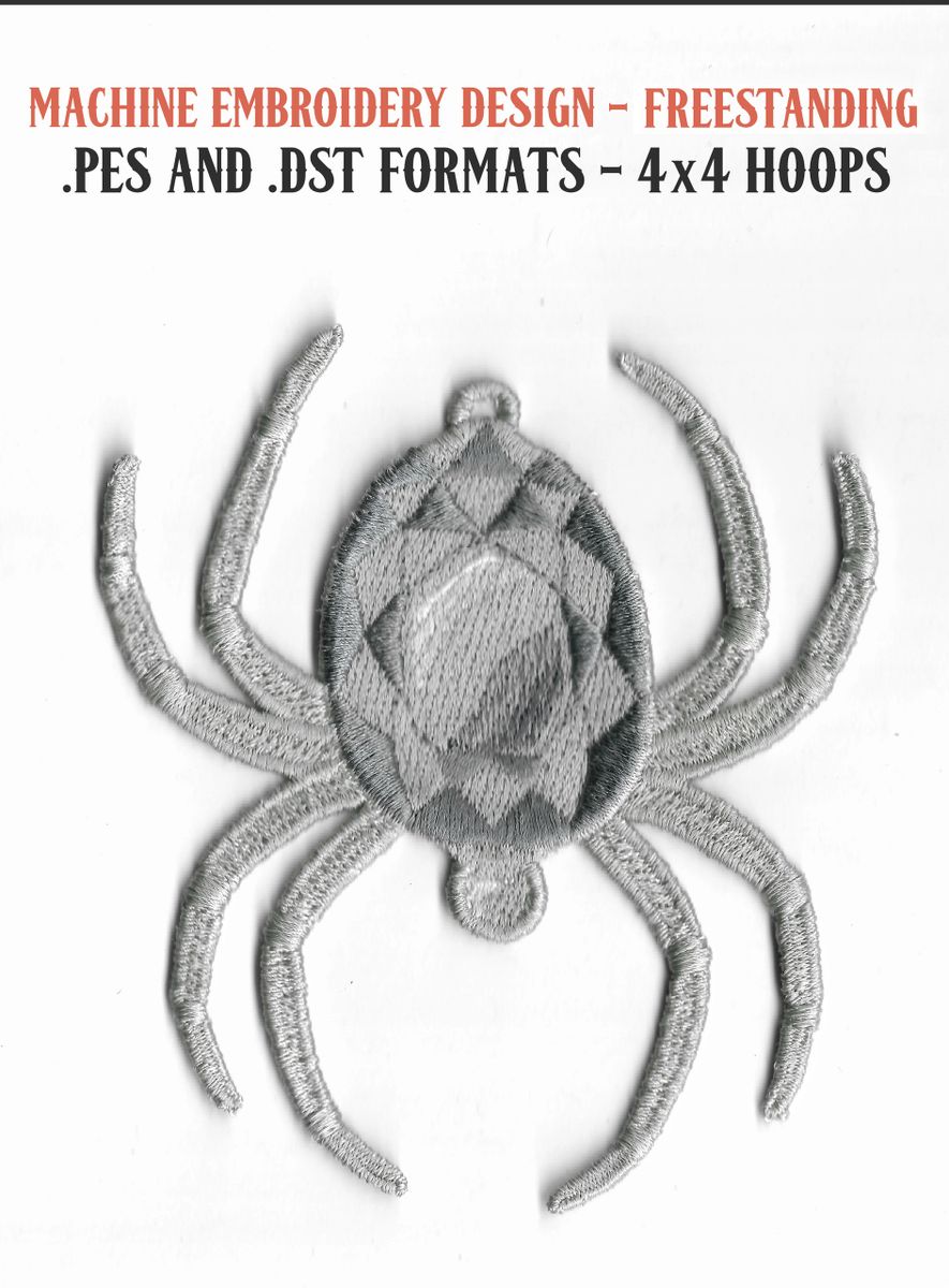 Freestanding Crystal Spider - Machine Embroidery Design - 4x4 Size ...