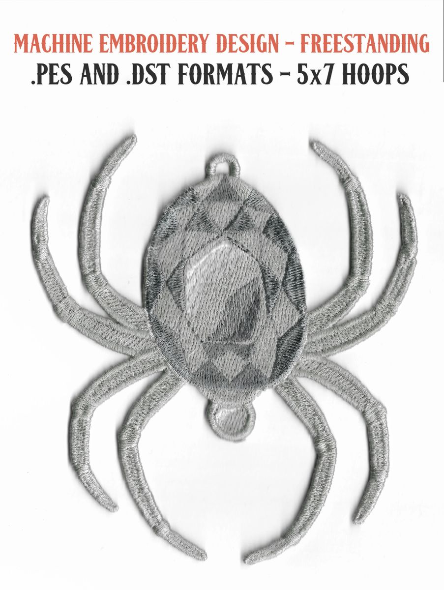 Freestanding Crystal Spider - Machine Embroidery Design - 5x7 Size ...