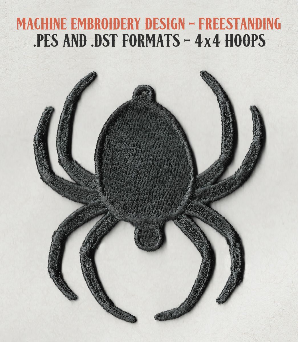 Freestanding Spider - Machine Embroidery Design - 4x4 Size - .PES and ...