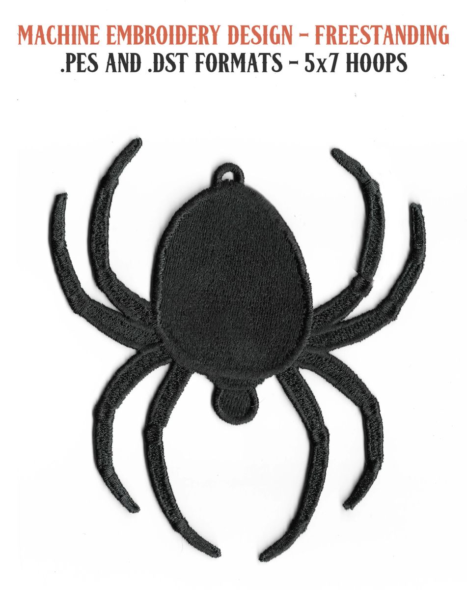 Freestanding Spider - Machine Embroidery Design - 5x7 Size - .PES and ...