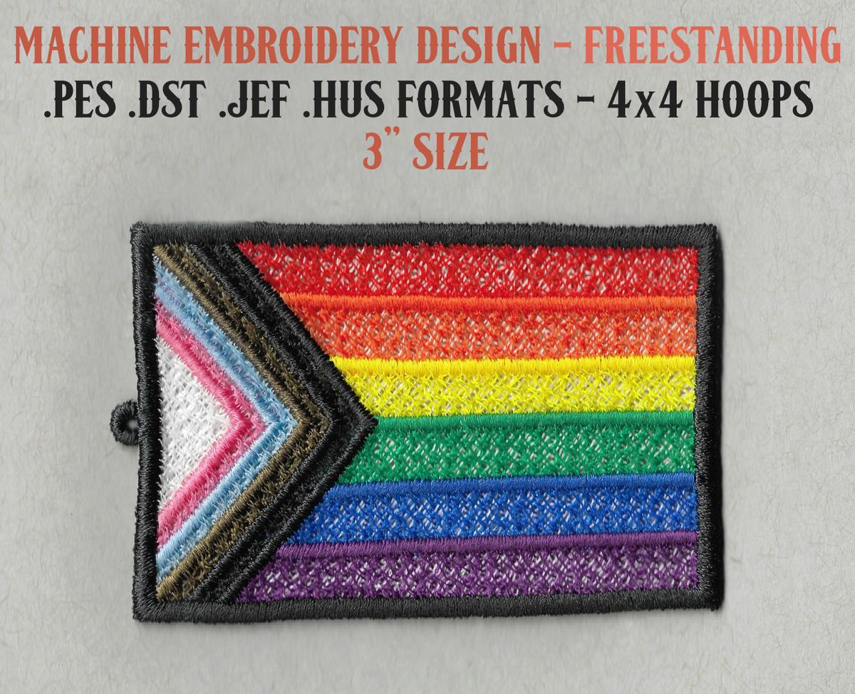 Freestanding Lace LGBTQ Pride Flag - Machine Embroidery Design - 4x4 ...
