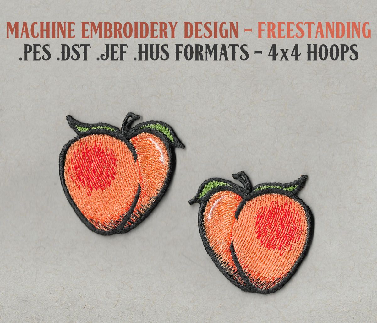 Freestanding Peach Emoji Earrings - Machine Embroidery Design - 4x4 ...