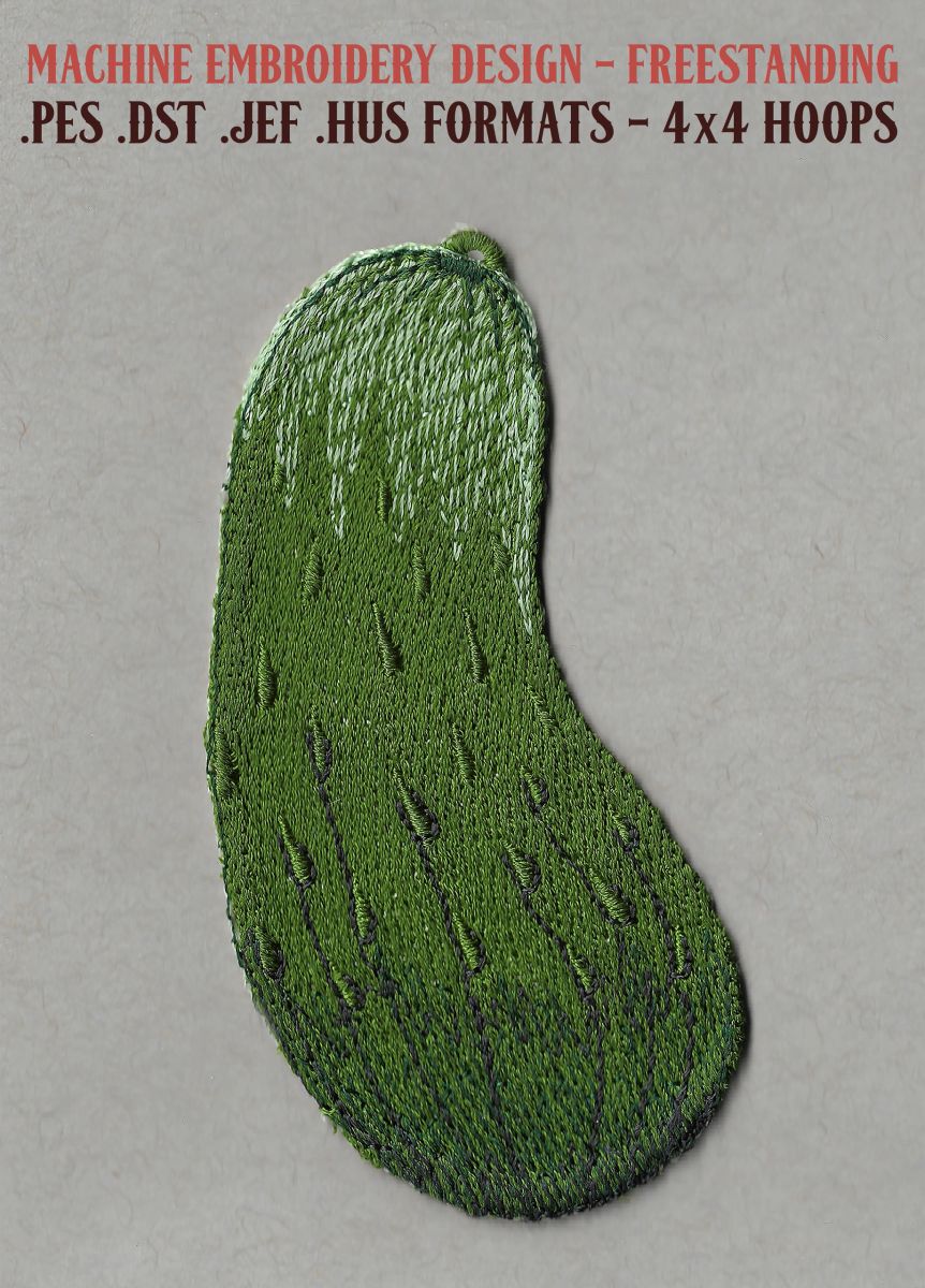 Freestanding Pickle - Machine Embroidery Design - 4x4 Size - .PES .DST ...