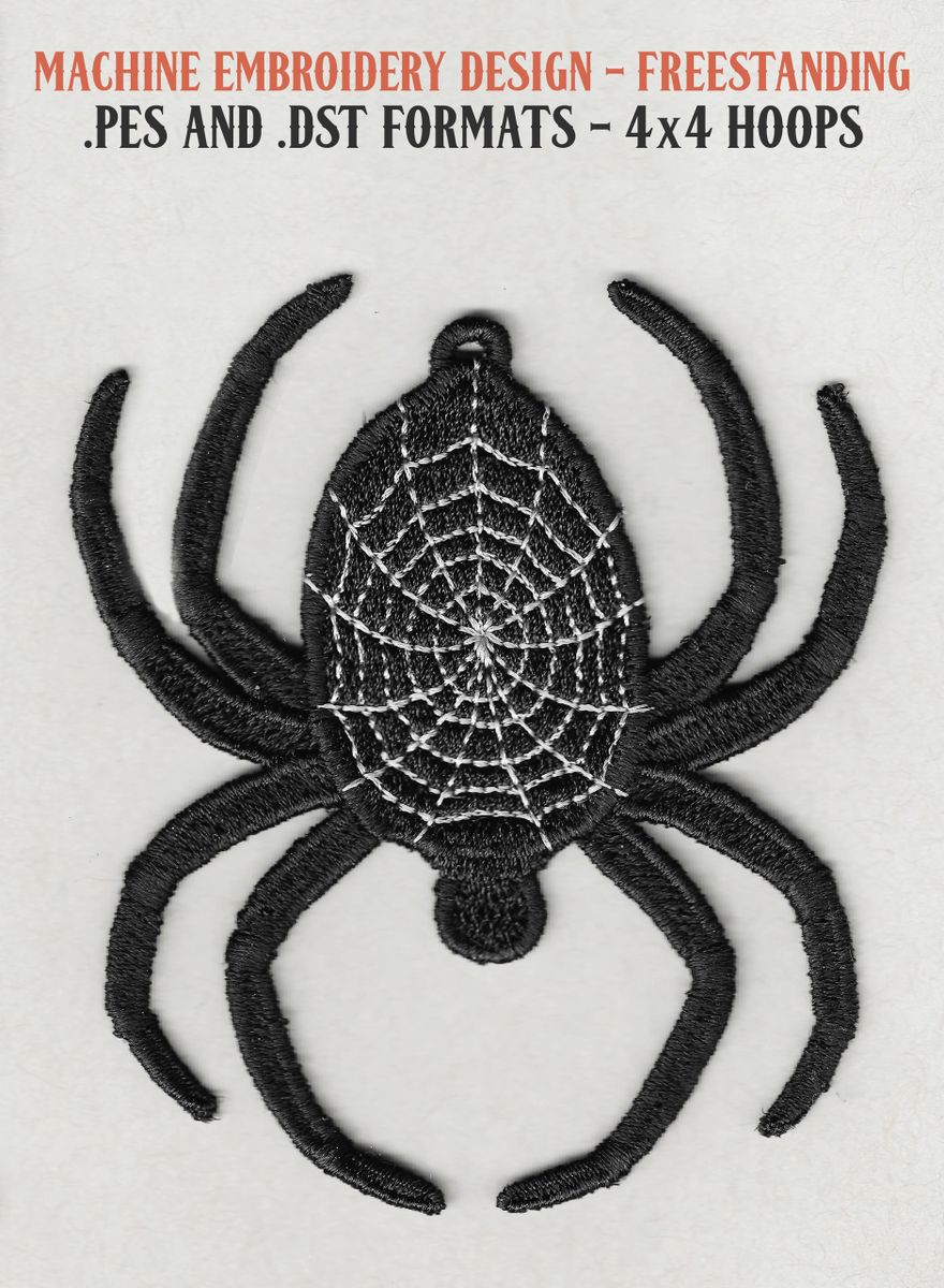 Freestanding Web Spider - Machine Embroidery Design - 4x4 Size - .PES ...