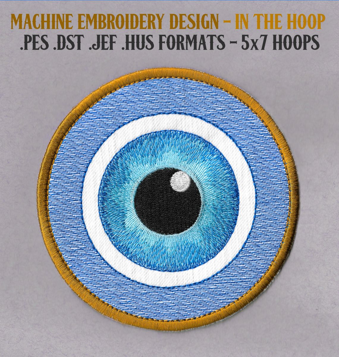 In The Hoop Classic Evil Eye - Machine Embroidery Design - 5x7 Size ...