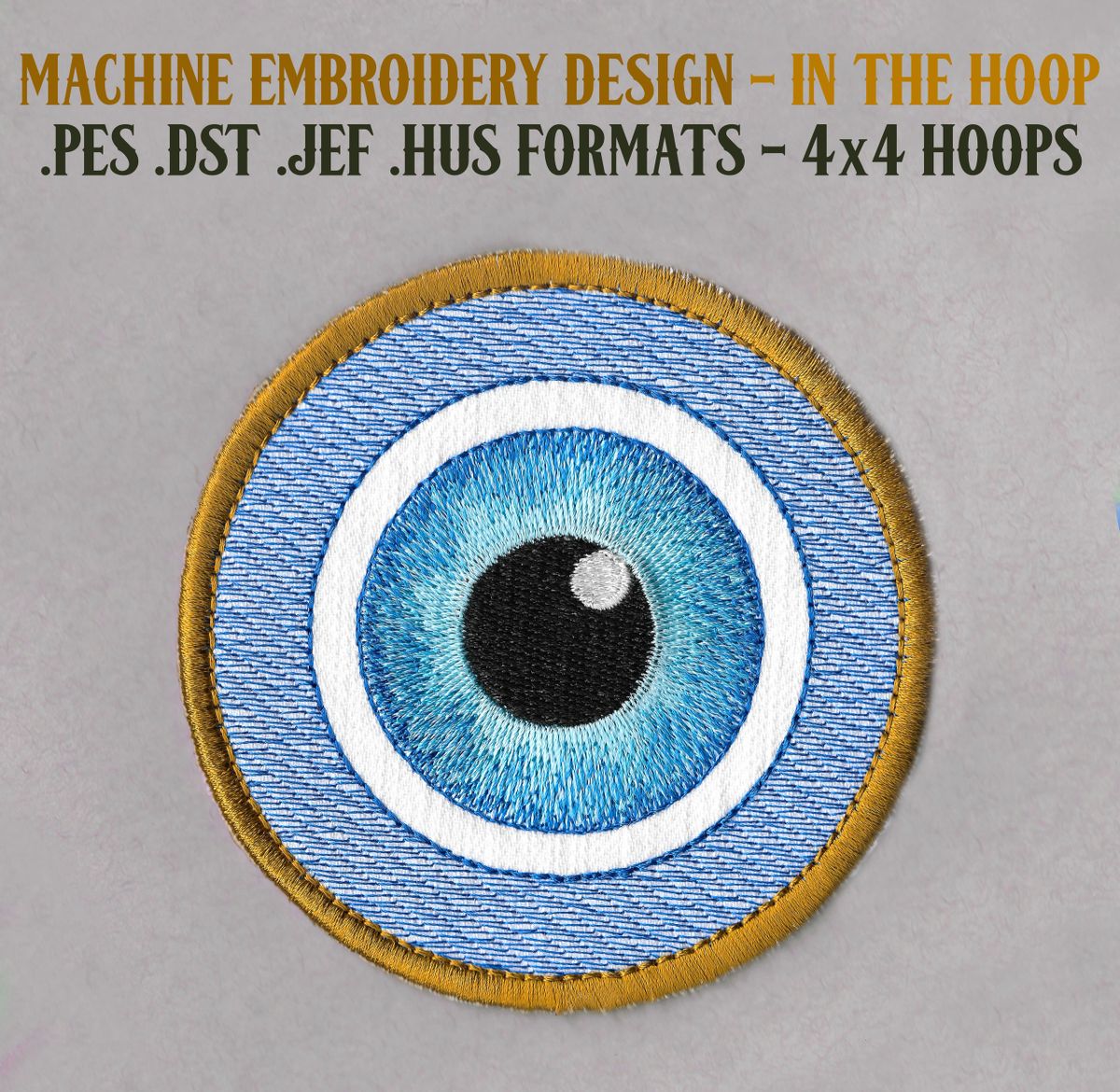 In The Hoop Classic Evil Eye - Machine Embroidery Design - 4x4 Size ...