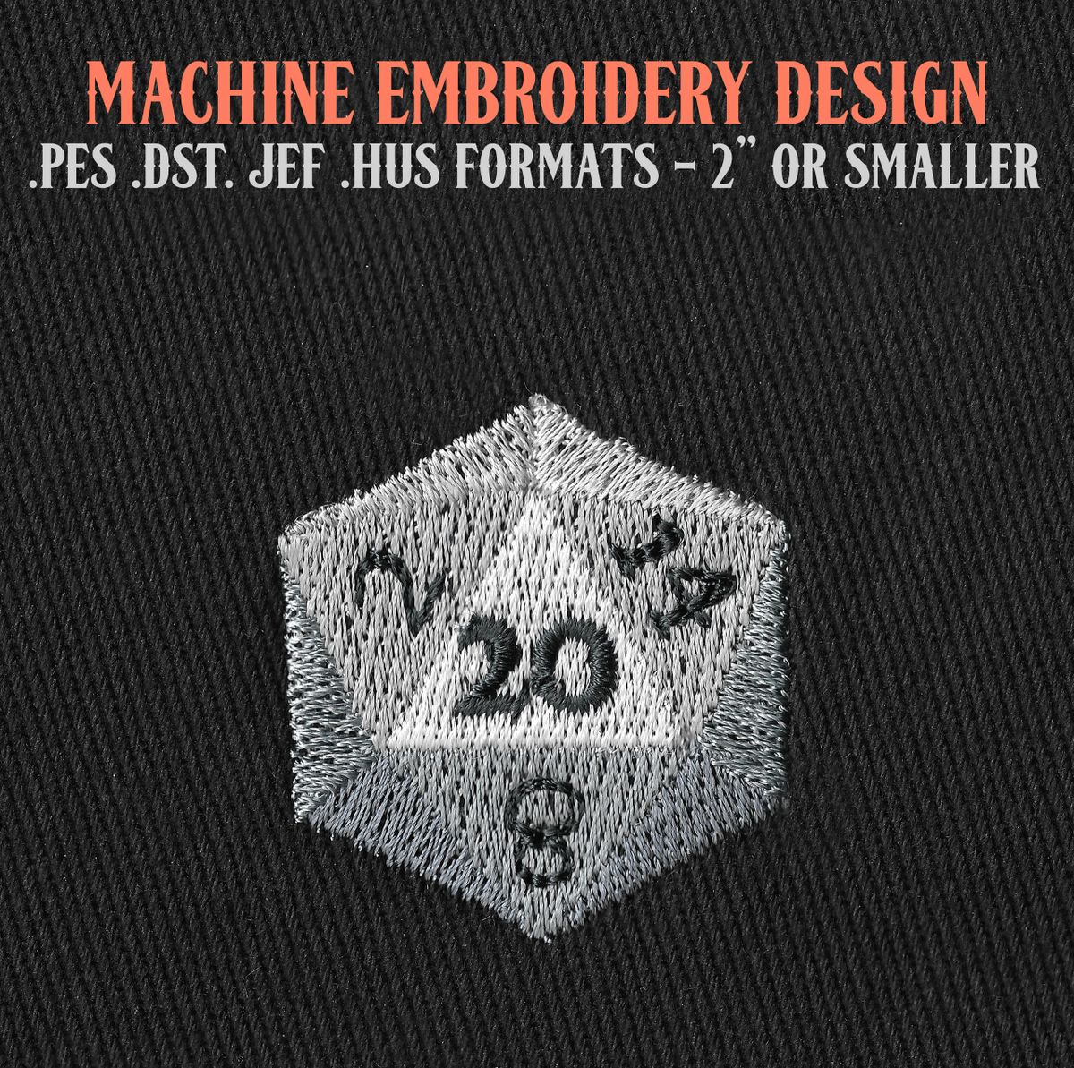 Itsy Bitsy 20 Sided Dice - Machine Embroidery Design - 2" or Smaller ...