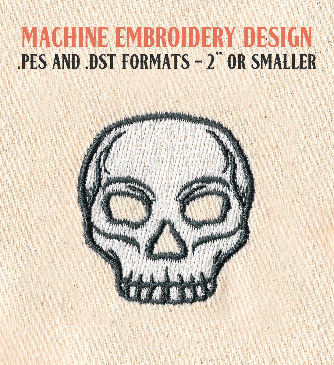 Itsy Bitsy Classic Skull - Machine Embroidery Design - 2" or Smaller ...