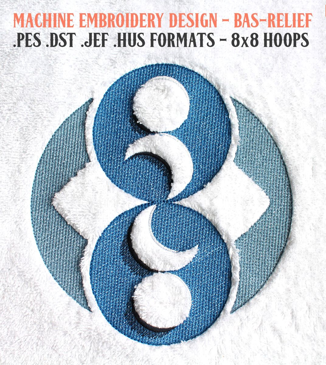 Roswell Rock Symbol Bas-Relief - Machine Embroidery Design - 8x8 Size ...