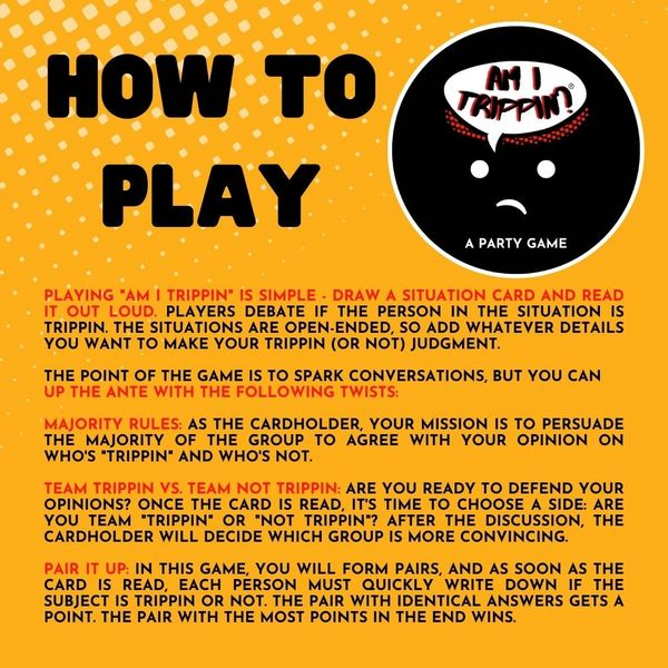 Am I Trippin Game | Conversation Cards for Game Night