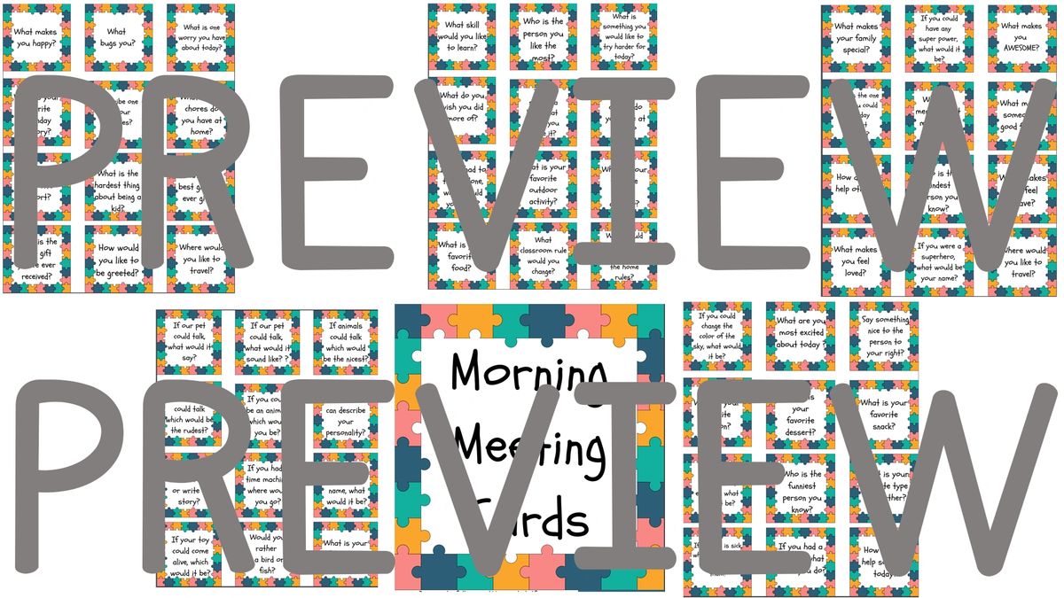 Morning Meetings Cards