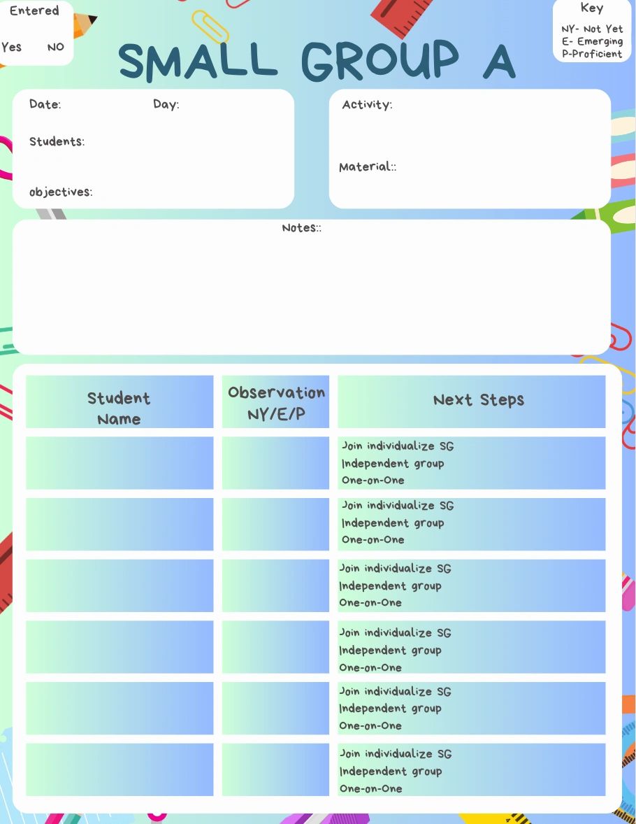 Small Group Preparation Forms