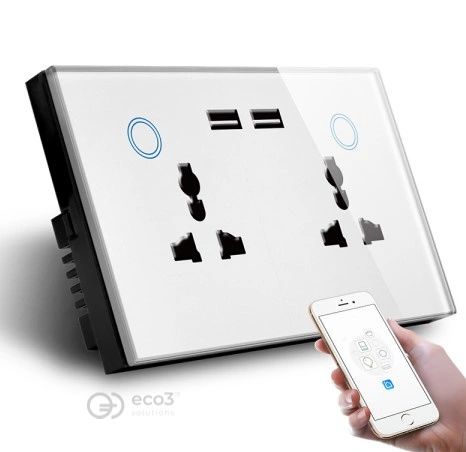 universal double smart power point with two USB chargers