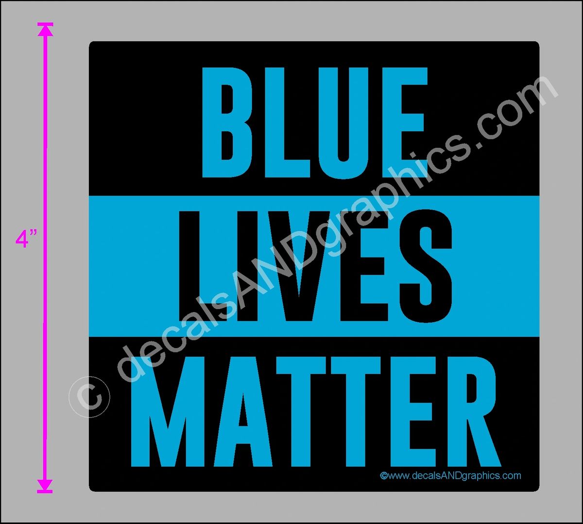 BLUE LIVES MATTER BLM SQUARE DECAL