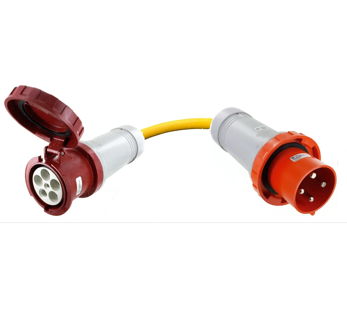 Adapter or Pigtail, Male 240V 4W to Connector 380V 5W 100A IP67 ...