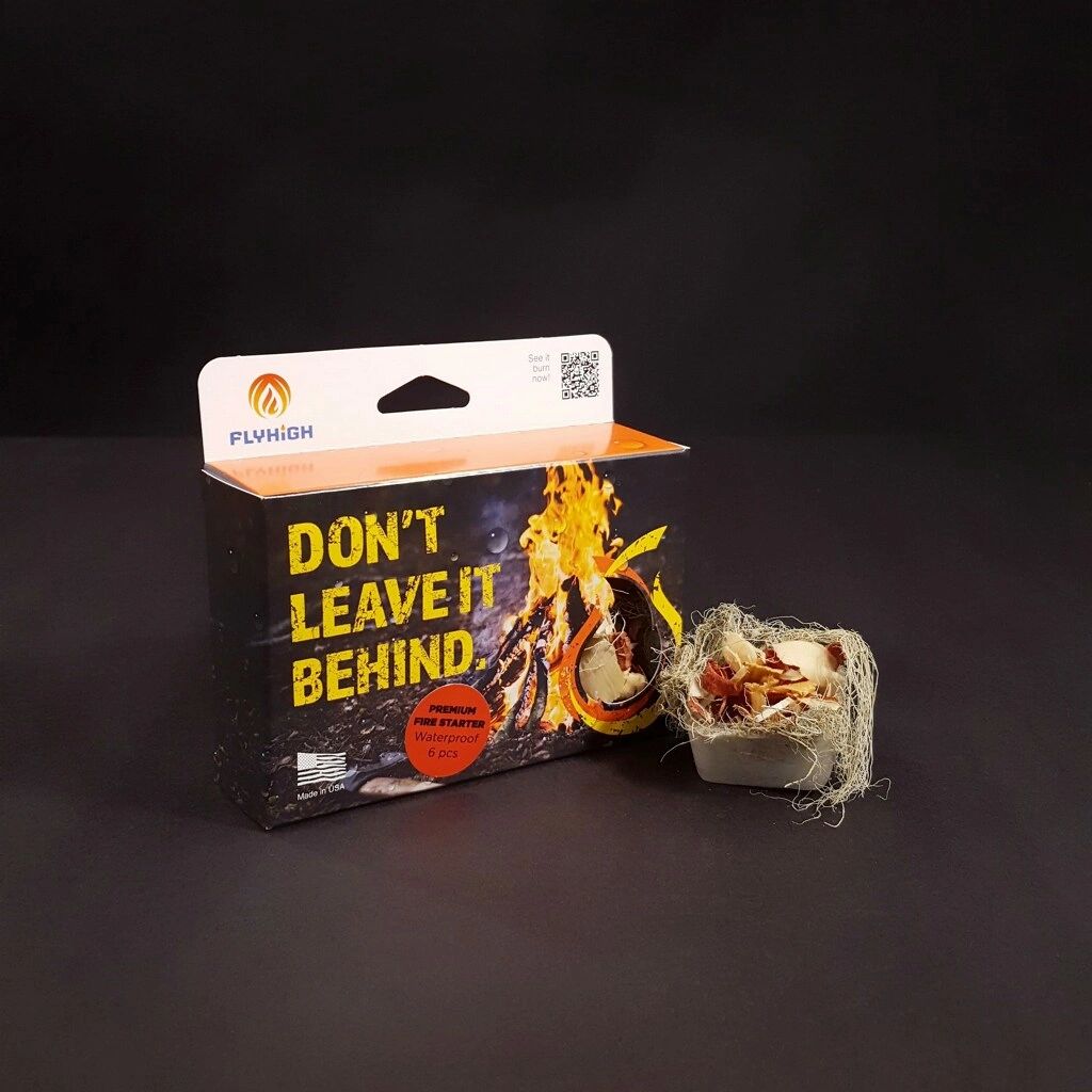 Fly High Premium Waterproof Fire Cubes, Burns Wet Kindling, Survival ...