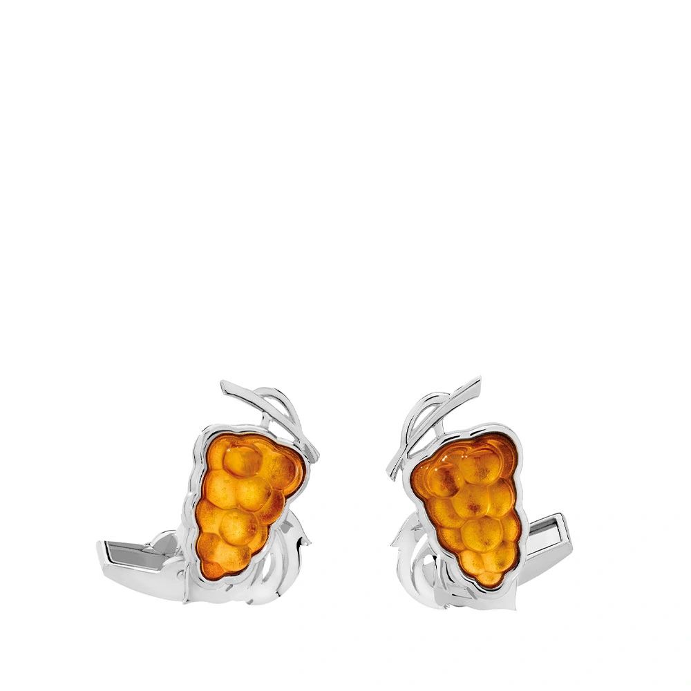 Lalique Vigne Cufflinks Amber