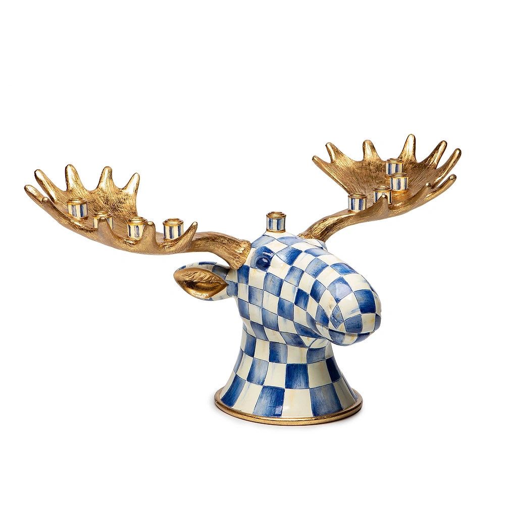 Mackenzie-Childs Royal Check Moose Menorah