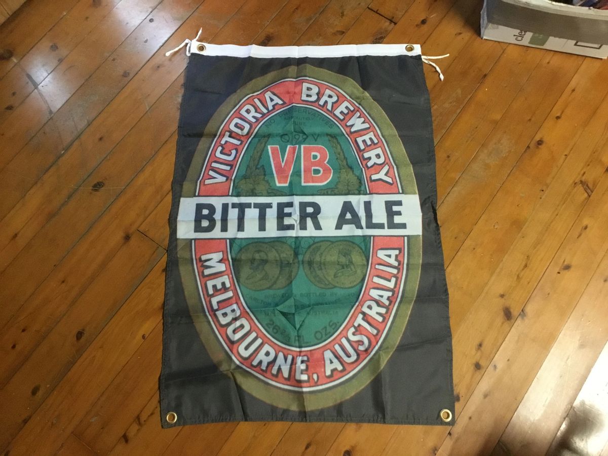 Beer VB Victoria Bitter Print Sign Poster Aussie Man Cave Flag Mancave ...
