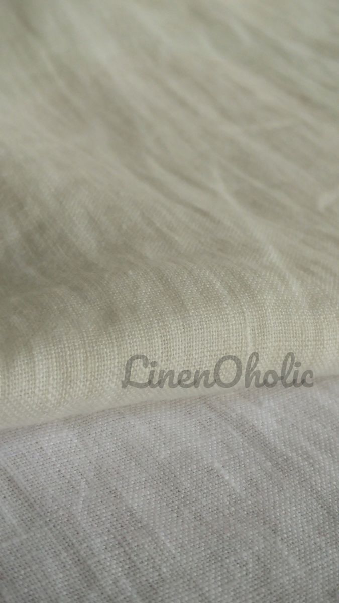 Off White softened pure linen fabric 210g/m2