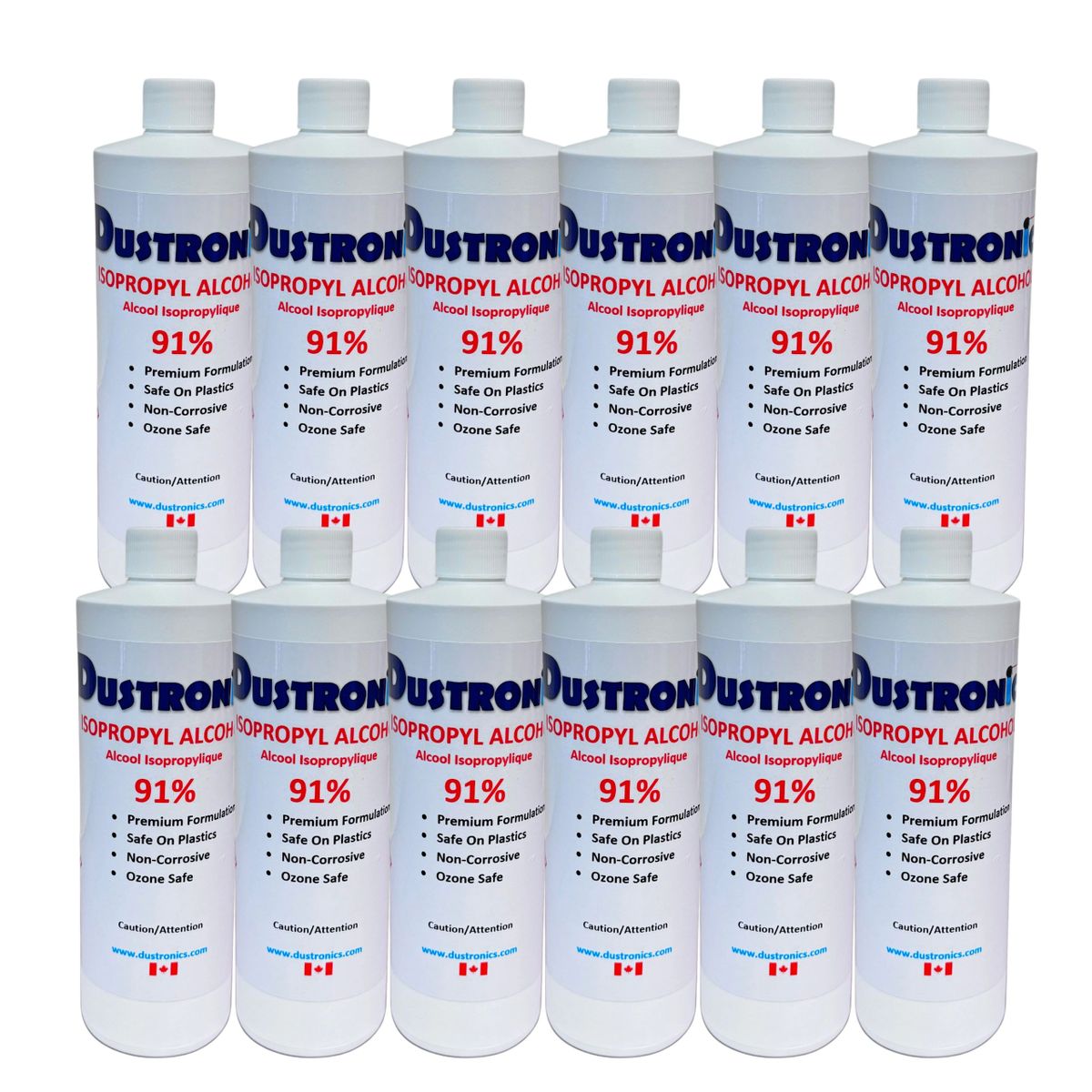 Electronics Cleaner Isopropyl Alcohol 91% 500 mL - 12 Pack