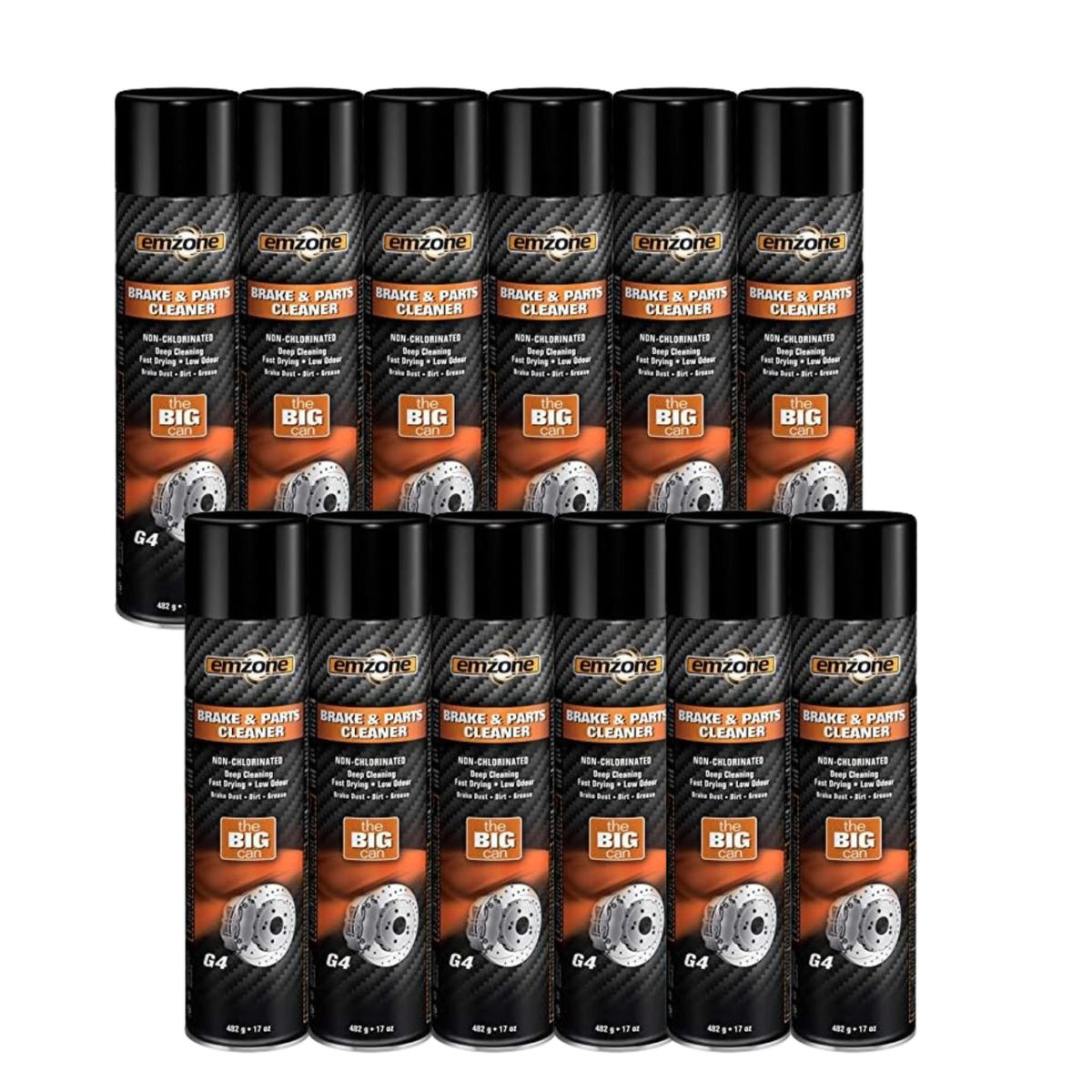 EMZONE Brake and Parts Cleaner The Big CAN- 12 Pack