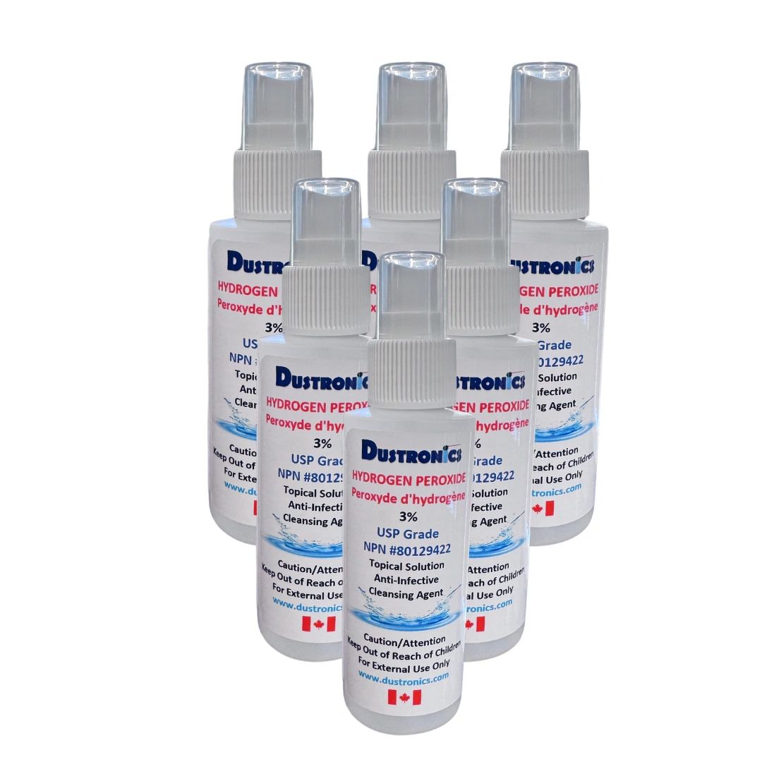 Hydrogen Peroxide 3% USP Food Grade, 6 x 4 oz 120ml Spray Bottles