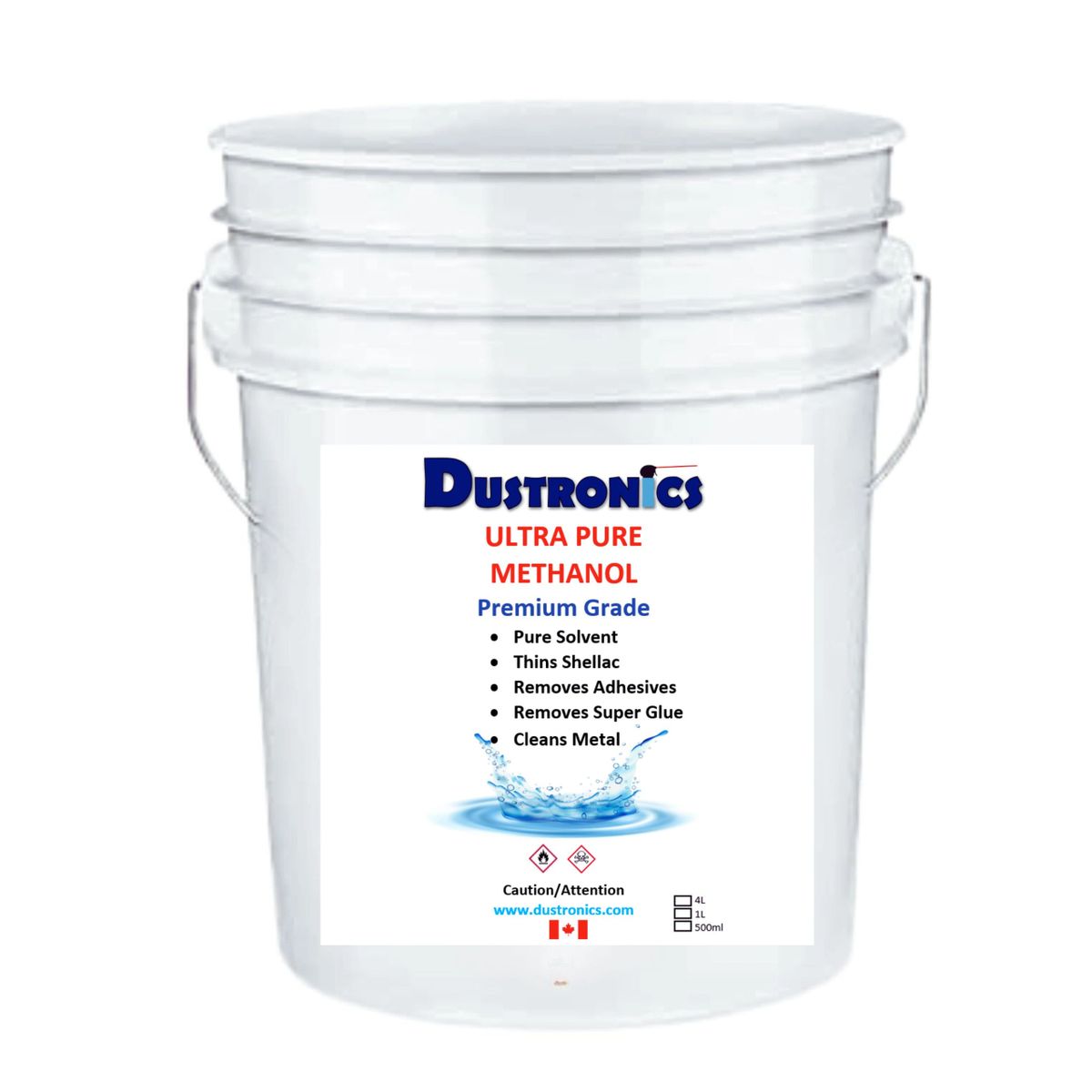 Dustronics Ultra-Pure Methanol, 5 Gallon Pail