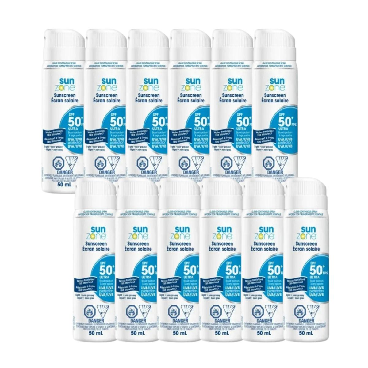 SPF 50+ Sunscreen Spray 50 mL - 12 Pack