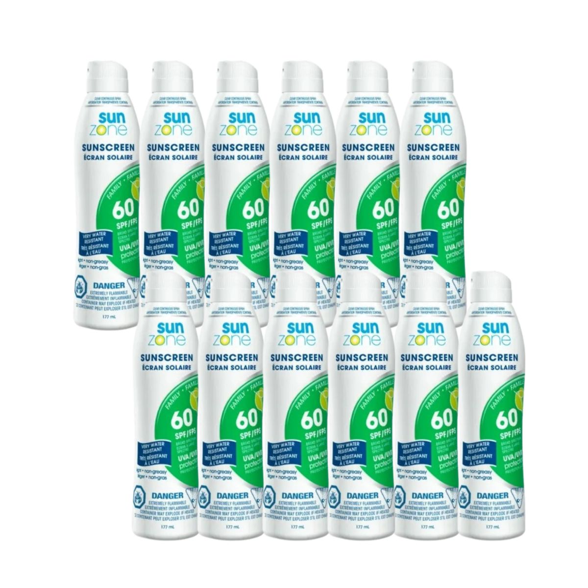 Family SPF 60 Sunscreen Spray 177mL - 12 Pack