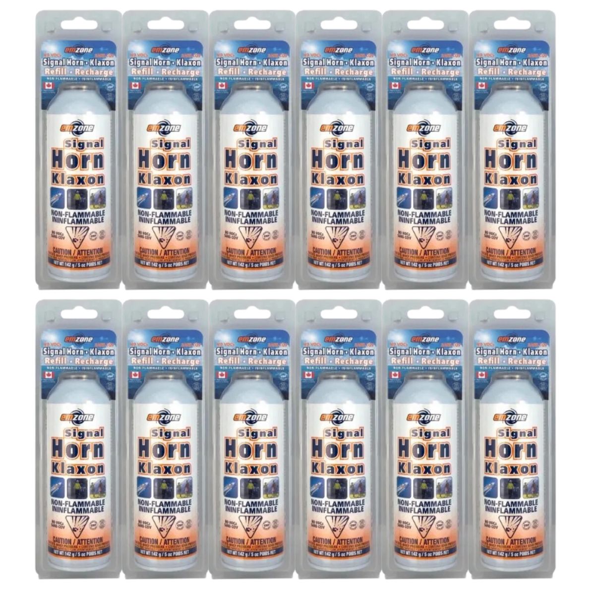 Non-flammable Air Horn, 142g/5oz Refill- 12 Pack