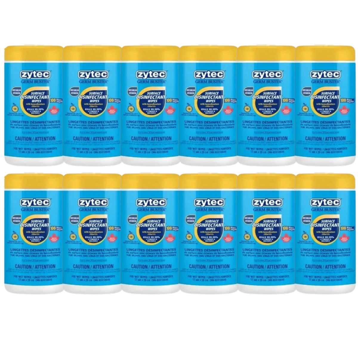Disinfectant Wipes (Citric Acid) 100 Wipes- 12 Pack