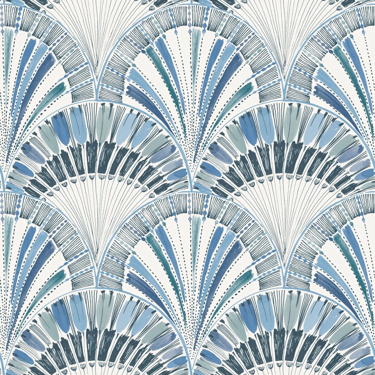 MYLA BLUE FANNING REEDS WALLPAPER