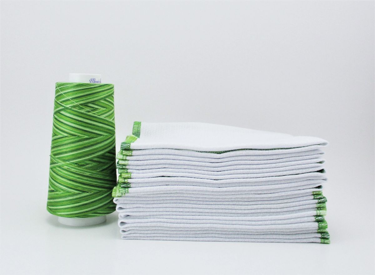 Variegated Chartreuse Green Unpaper Towels - One Dozen