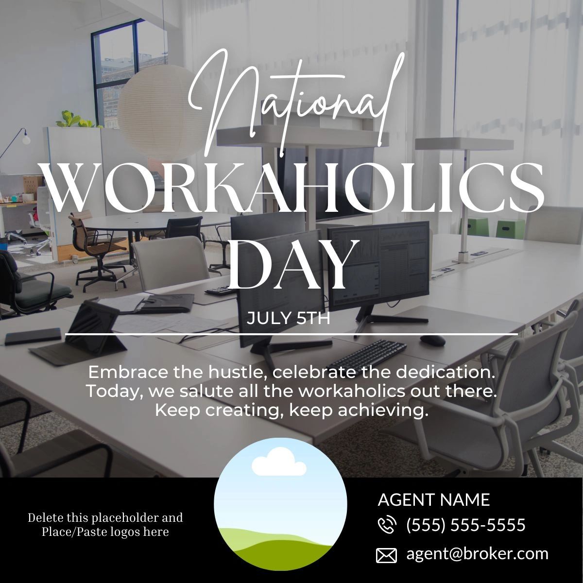 National Workaholics Day with Photo