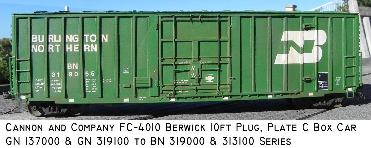 4010 GN/BN Berwick Built 10ft Plug Door Plate C Box Car