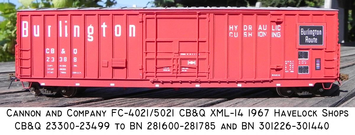 4021 CB&Q XML-14 10 ft Plug Door Box Car