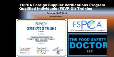 FSVP-QI Training - The Food Safety Doctor LLC