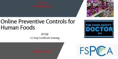 FSPCA PCQI Training | The Food Safety Doctor LLC