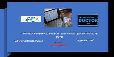 FSPCA PCQI Training | The Food Safety Doctor LLC