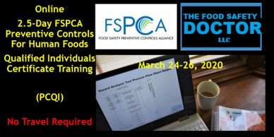 FSPCA PCQI Training | The Food Safety Doctor LLC