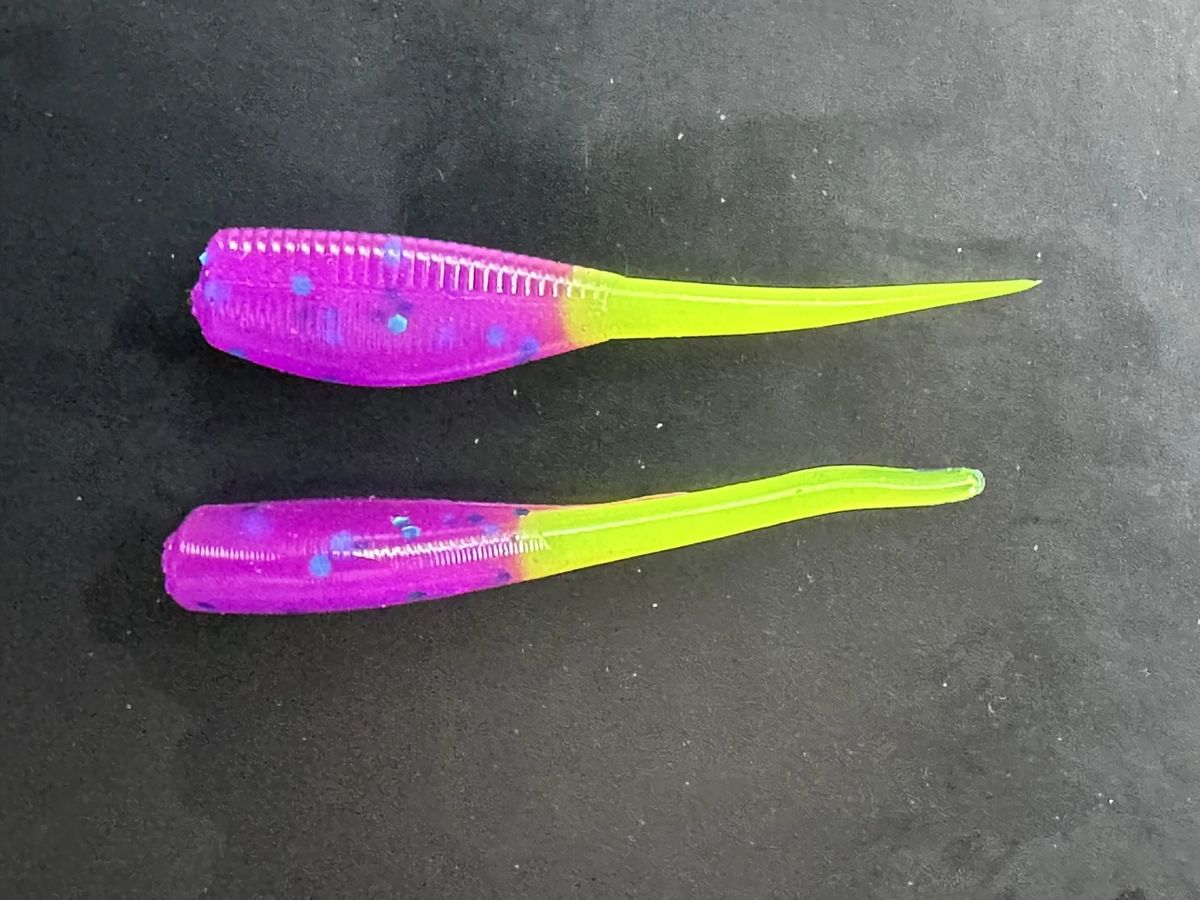 2" Crappie Slayer Junebug/Yellow Tail