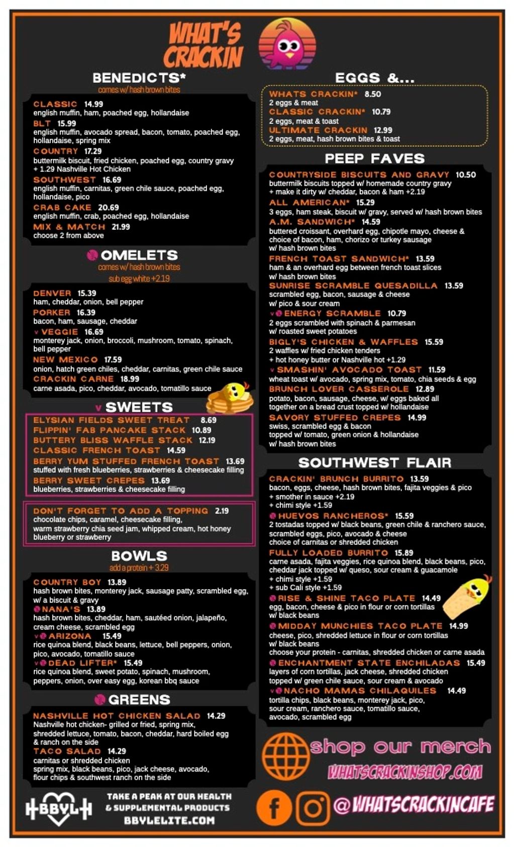 Brunch, Cafe Brunch Menu, Brunch Menu - What's Crackin Cafe - Mesa, Arizona