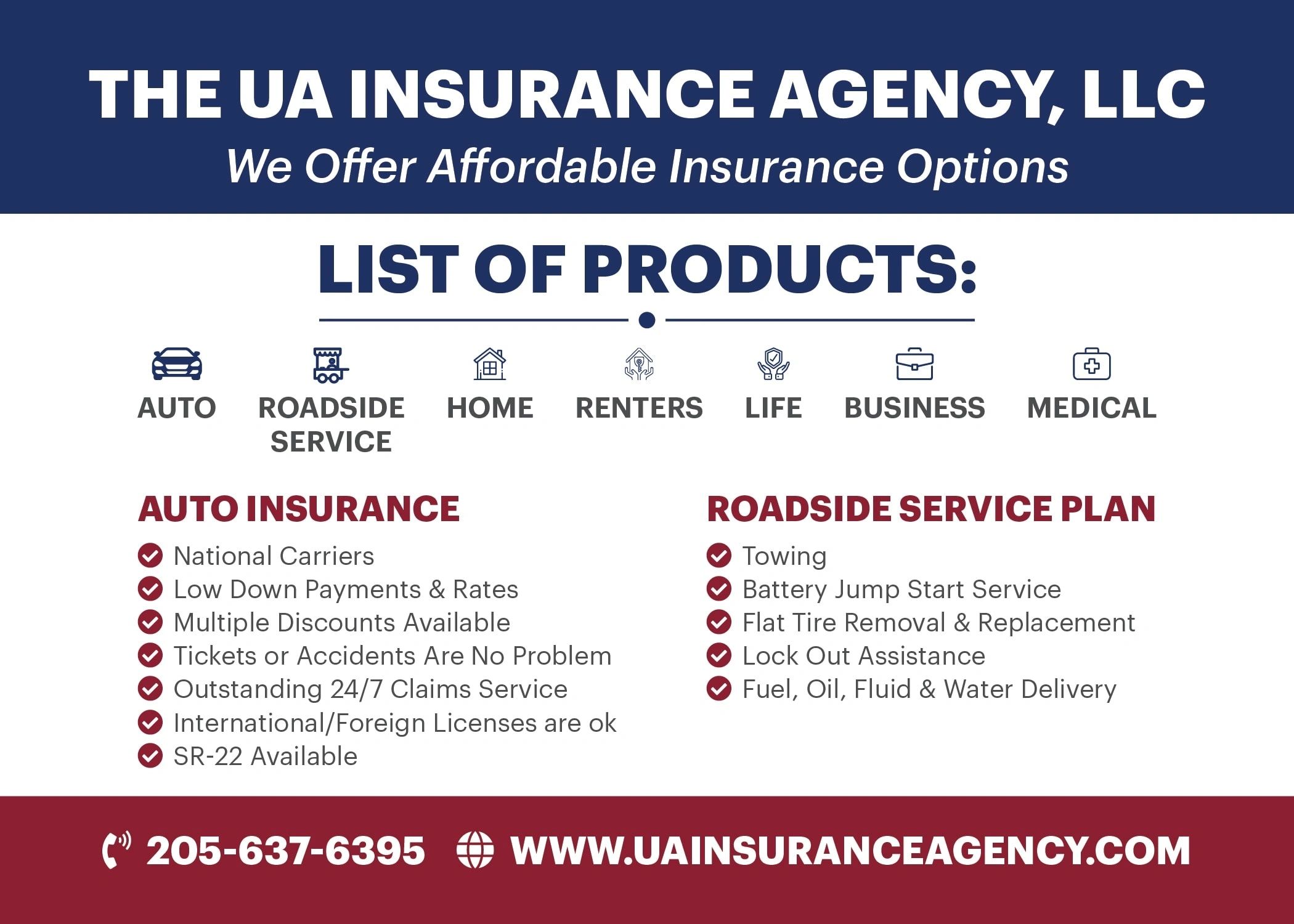 Need Home & Auto Insurance? UA Insurance Agency, LLC 205-637-6395
