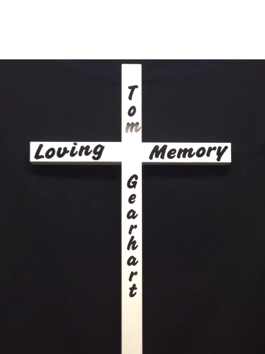 46 inch STEEL White roadside memorial cross, personalized roadside ...