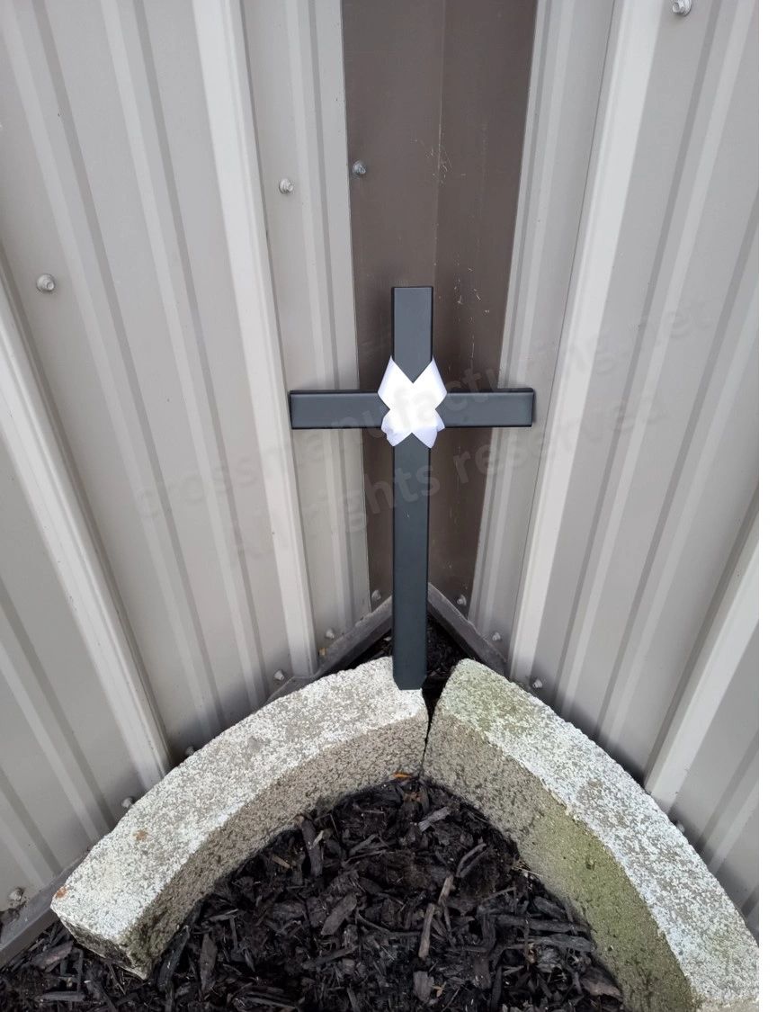 18 inch STEEL BLACK Baby Cross DISPLAY MODEL, infant grave cross,18 ...