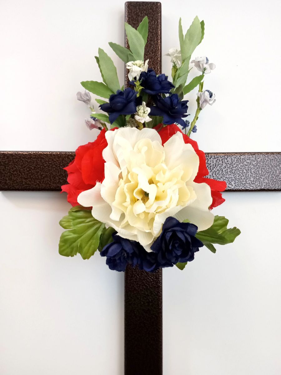 30 inch STEEL copper memorial cross// funeral cross// memorial day ...