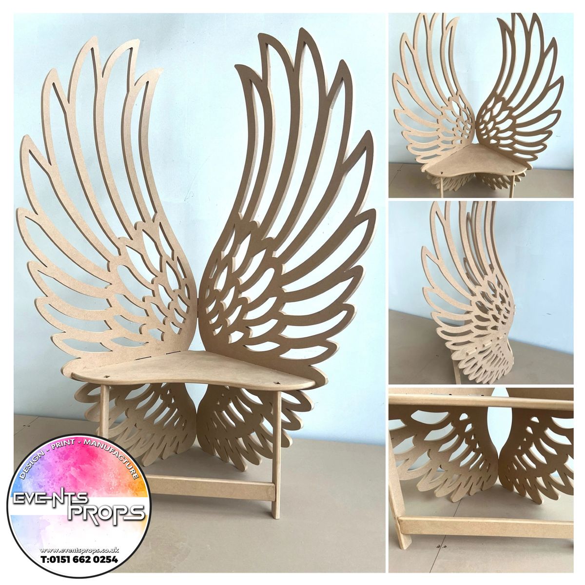 6ft Adults Angel Wings Corner Seat Chair Prop